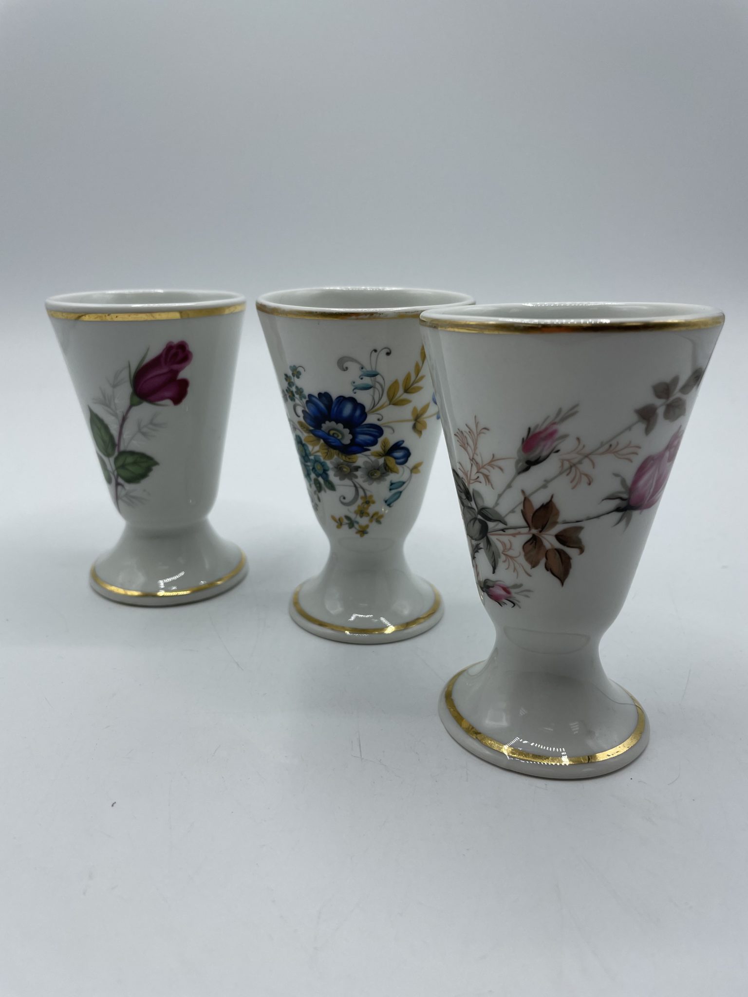 Lot de 3 mazagrans vintage porcelaine de Limoges décor de fleur ...