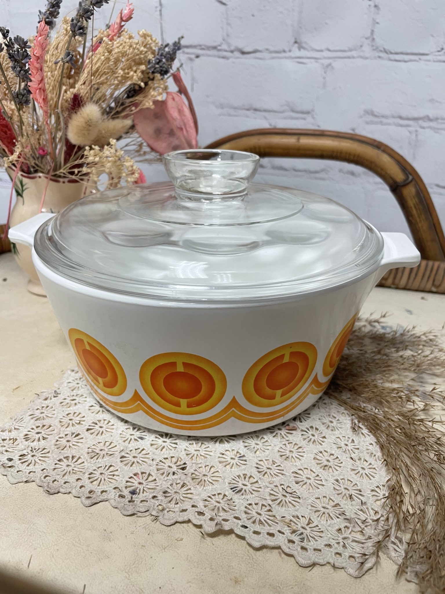 Petite cocotte de cuisine vintage orange Pyroflam Netherlands ...