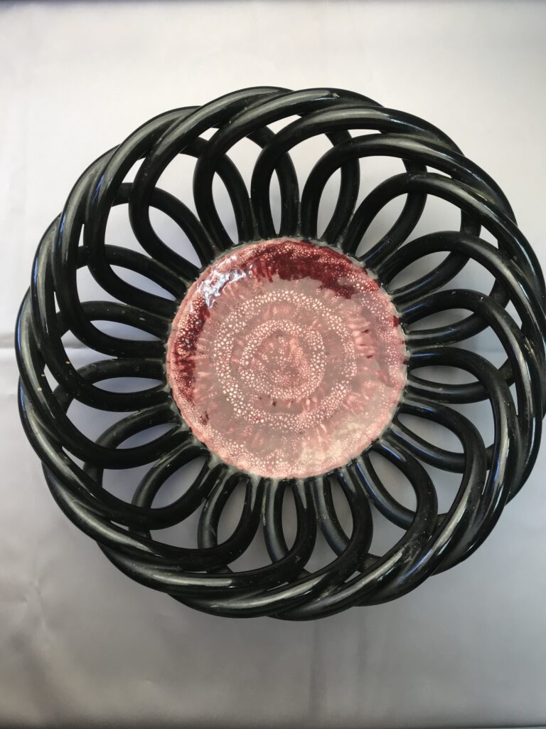 Coupe à fruits en céramique tressée - Ressourcerie Histoires Sans Fin