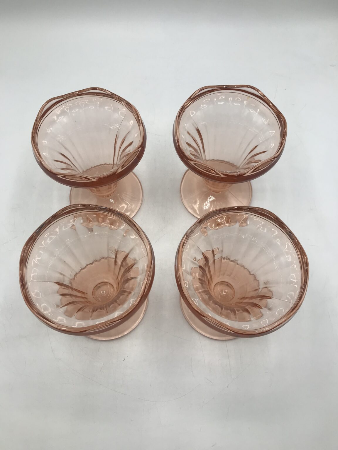 Lot de 4 coupes à glace Rosaline Luminarc vintage 1970 - Ressourcerie Histoires Sans Fin