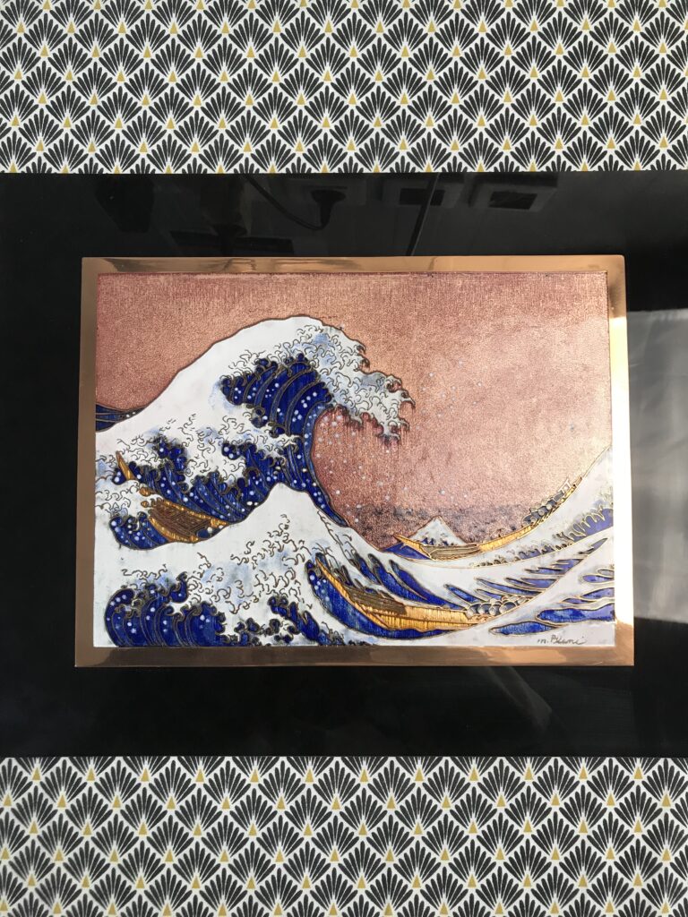Tableau "La vague" signé M. Blanc - Ressourcerie Histoires Sans Fin