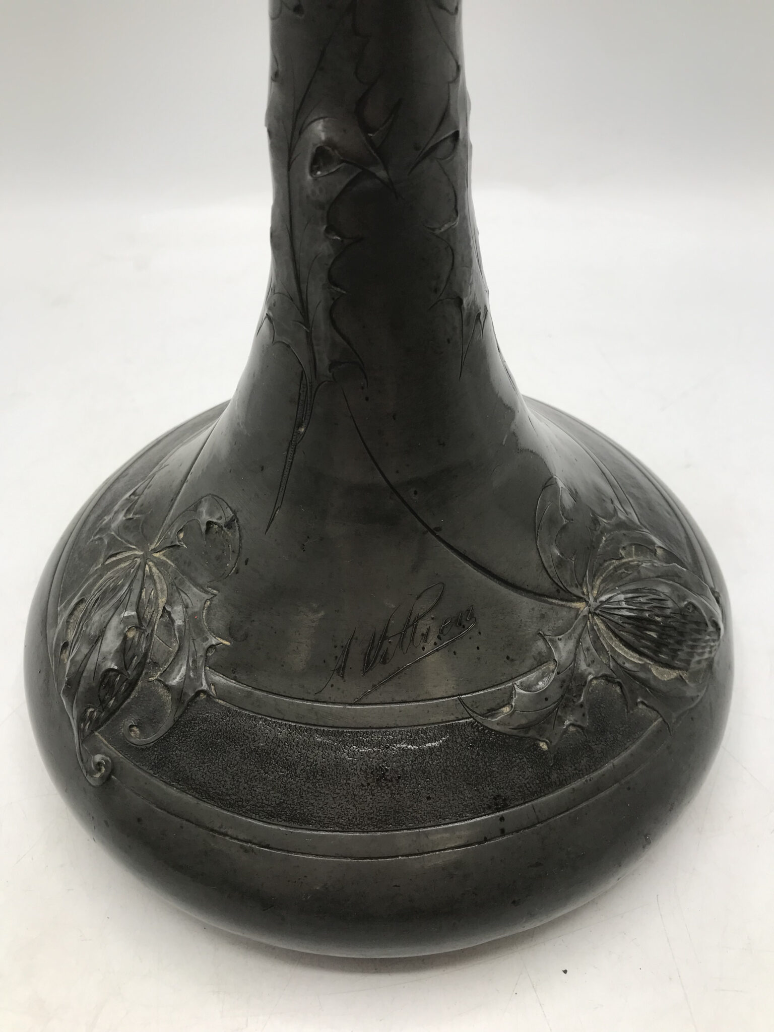 Duo de vase étain Art nouveau - Ressourcerie Histoires Sans Fin